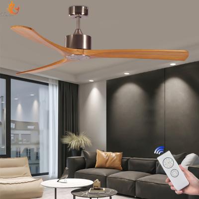 Cina 3 lame ABS Ventilatore di soffitto in legno con luce e telecomando in vendita