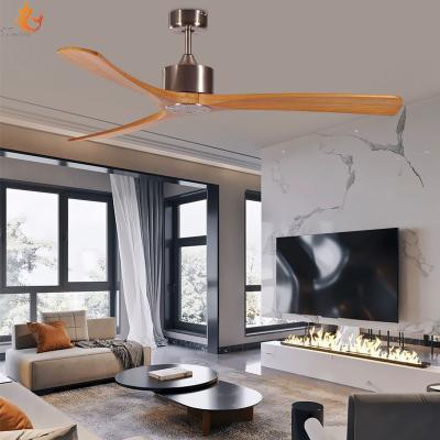 Cina 3 lame ABS Ventilatore di soffitto in legno con luce e telecomando in vendita