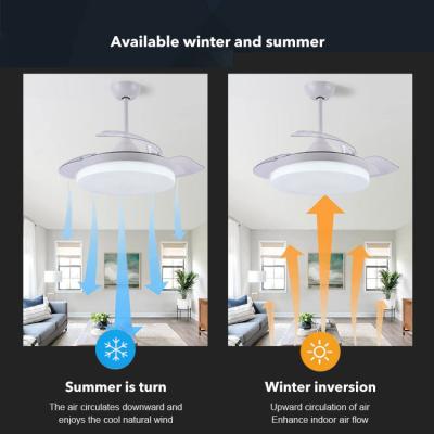 Cina 3 colori regolabili candelabro soffitto ventilatore Lampada 36 pollici controllo remoto ventilatore di soffitto invisibile con luce in vendita