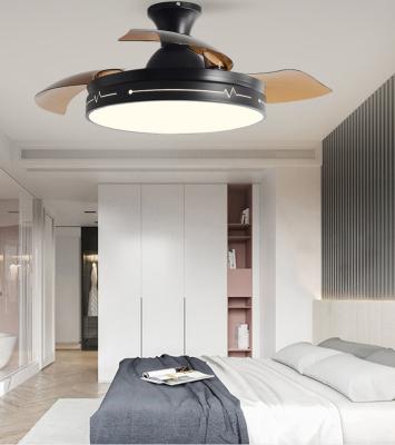 Cina Ventilatore di soffitto pieghevole decorativo con telecomando leggero nero marrone in vendita