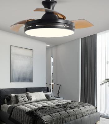Cina Ventilatore di soffitto pieghevole decorativo con telecomando leggero nero marrone in vendita