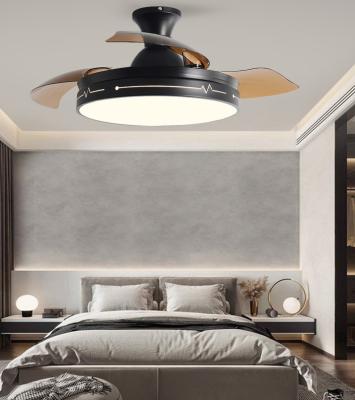 Cina Ventilatore di soffitto pieghevole decorativo con telecomando leggero nero marrone in vendita