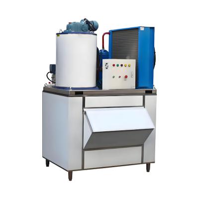 China Heavy Duty Flake Ice Machine Engineered for Consistent Ice Output Supporting Meat Processing Plants and Chemical Industries with Stainless Steel Ice Bin for sale