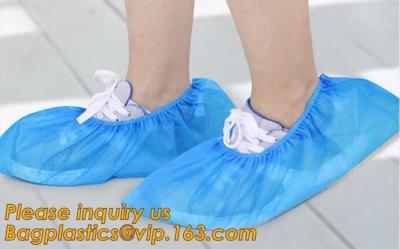 China Disposable colorful antistatic PE CPE PP SMS Microporous shoe cover good quality low price waterproof shoe bagease pack for sale