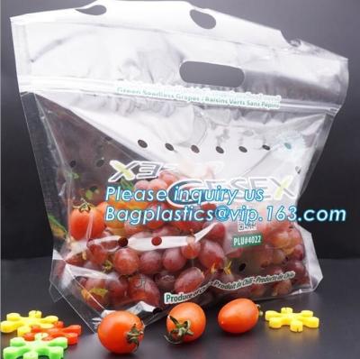 China LDPE ziplock aseptic grape bag,cherry bag,fruit bag with hole/slider ziplock fruit bag with air holes for grape packagin for sale