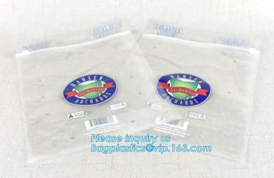 China frozen food plastic packaging bag with slider zipper, pe zip lock bag with slider, slider ziplock perforated fresh grape for sale