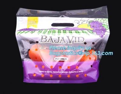 China Fruit packaging moistureproof custom slider lock zipper bag, Transparent PVC Fruits Storage Bag, Food Safe Slider Closur for sale