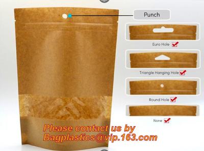 China Foil Kraft Paper Bag Coconut Packaging Bags Doypack with Clear Window,500g 1kg 16oz Ziplock Food Packaging Bag Customize for sale