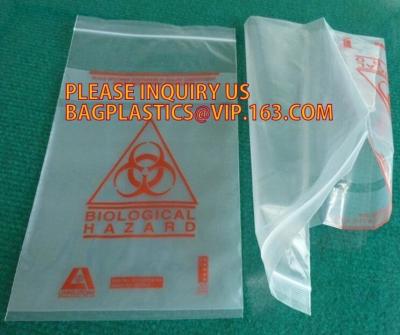 China Biohazard Specimen Bag ZIP LOCK, Certificated Zip Lock Reclosable Lab Bag, biohazard zip top specimen bag for lab file for sale