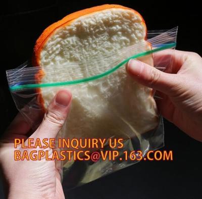 China Color box packing 50 count custom LDPE clear reclosable plastic ziplock bag, zipper bag with red line on the top, bageas for sale