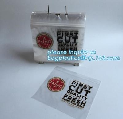 China Custom Design Deli Saddle Zip Lock Bag, Virgin LDPE Reclosable Plastic ziplock saddle bag deli bag with Printed Logo for for sale