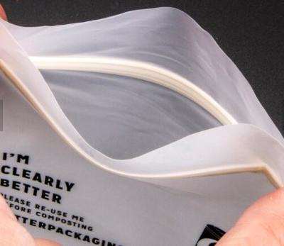 China Biodegradable d matte ziplock OEM waterproof bag zipper compostable zip packing bag for clothing apparel packing for sale