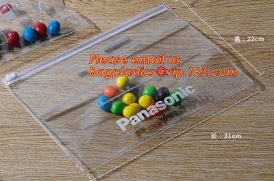 China Custom pvc slider bag for cosmetics, Custom pvc slider bag for stationery, A4 clear plastic pp document carrying file fo for sale