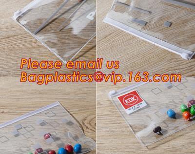 China Custom pvc slider bag for cosmetics, Custom pvc slider bag for stationery, A4 clear plastic pp document carrying file fo for sale