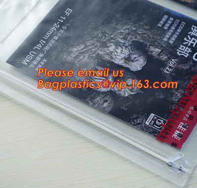 China A5 small size 0.2mm thick custom printed plastic office poly file folder bag with zipper lock for sale