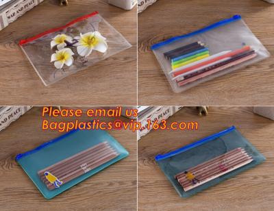 China frosted pvc ziplock document file bag, Custom zipper file folder bag, plastic top oppening file bag for sale
