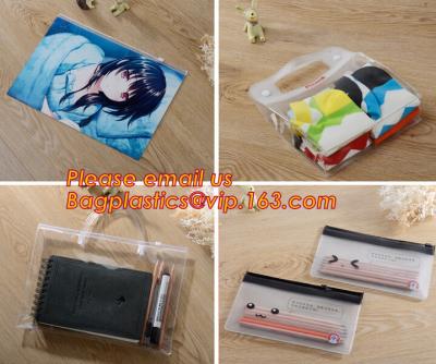 China frosted pvc ziplock document file bag, Custom zipper file folder bag, plastic top oppening file bag for sale