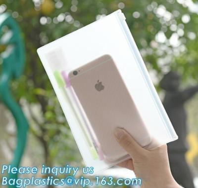 China Custom Printing A4 Size Soft PVC Material Clear Document Bag With Zipper,Travel Document Wallet, PVC Envelop Document Ba for sale