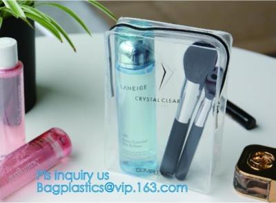 China Cosmetic/ Makeup/ Toiletry Clear PVC Travel Wash Bag with handle, Cosmetic Gift Bags Tote Travel Makeup Bag for Zipper for sale