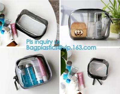 China Promotion reusable clear printed transparent zipping storage cosmetic toiletry pvc makeup bag for travel make up, handle for sale