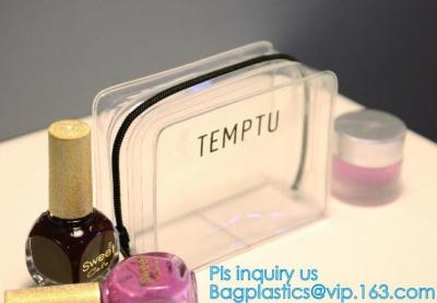 China Personalized foldable clutch bag for women geometric pattern pvc makeup cosmetic bag, Makeup Cosmetic Organizer Travel B for sale