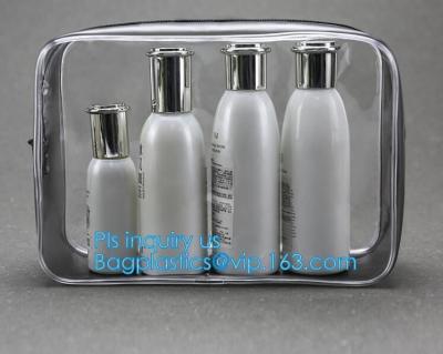 China Custom personalized travel waterproof transparent clear pvc zipper toiletry bag, fashion travel clear PVC bag, HANDLE for sale