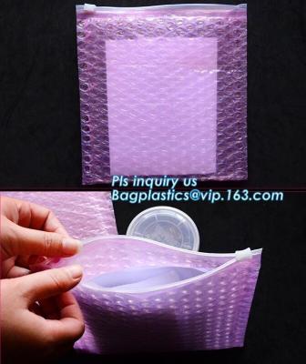 China reusable air bubble stationery packaging bags envelope shock proof bag with slider zip lock for fragile articles, zip for sale