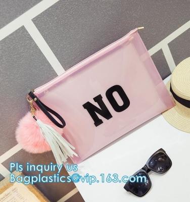 China printed OEM logo slider zip lock bags, Slider Undergarment Bag With Lock, vinyl pvc A4 file bag with slider ziplock for sale