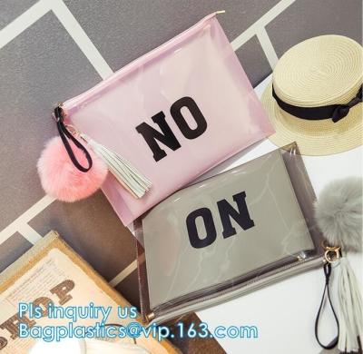 China printed OEM logo slider zip lock bags, Slider Undergarment Bag With Lock, vinyl pvc A4 file bag with slider ziplock for sale