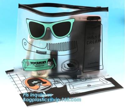 China bag with slider for cosmetic, Ecofriendly Non-toxic eco-friendly heat seal clear pink PVC slider zip bags, slider zipper for sale