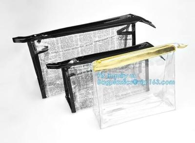 China makeup cosmetic bag beauty flat pouch, bag clear vinyl pvc packaging bag with slider zipper, vinyl slider zipper bag,zip for sale