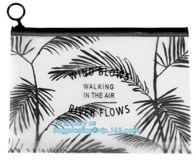 China plastic bag with zipper and slider for garment packaging, frosted swimwear PVC vinyl Bag with slider zipper, slider zipp for sale