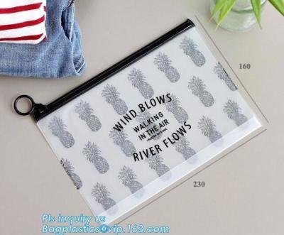 China slider pvc promotional packaging bag, zipper bag for cosmetics, office slider transpraent plastic storage bag, slider zi for sale