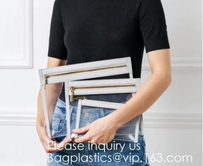China Promotional factory price portable ziplock clear holographic PVC cosmetic bag,Eco-friendly heat seal frosted plastic PVC for sale
