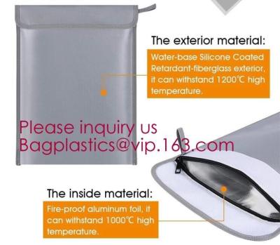China Non-Itchy silicone coated fireproof waterproof bag with zipper 15 x 11 inch,Defender fireproof and water resistant for sale