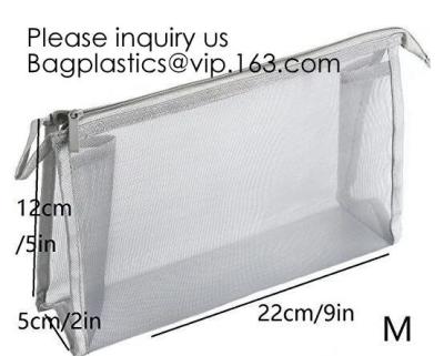 China Mesh Bags Makeup Bags Cosmetic Travel Organizer Bags Mesh Zipper Pouch Pencil Case,Assorted Piped Pouches, bagease pac for sale
