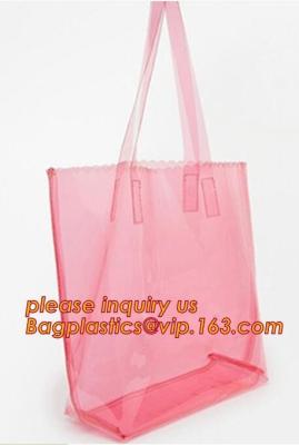China Large Clear Tote Bags PVC Beach Lash Package Tote Shoulder Bag with Interior Pocket, beach lash package tote for sale