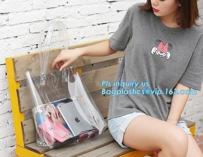 China Women Handbag PVC Single Shoulder Bag with Handles, Lady's Jelly Transparent PVC Beach Handbag Tote Shoulder Bag & Mini for sale