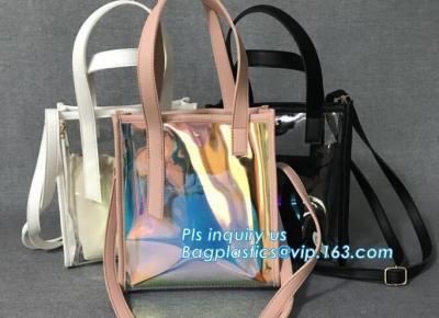 China single shoulder pvc women's bag, girls shoulder long strip bag, Summer Detachable Women Transparent PVC Handbag Shoulder for sale