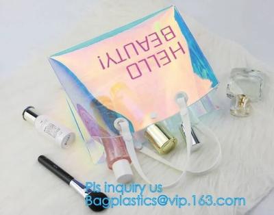 China Women Summer Beach Bag Vinyl PVC Transparent Small Tote Handbags Shopping Shoulder Bags, handle, carry, die cut, packagi for sale