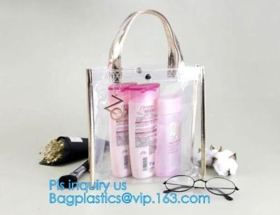 China Custom Stadium Tote Bag Clear Shoulder PVC Bag with Zipper, pvc letter bucket bag clear transparent jelly shoulder tote for sale