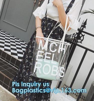 China PVC bags clear lady cosmetic bag, transparent waterproof pvc cheap beach bags, Women's Casual Canvas Tote Bags Shoulder for sale