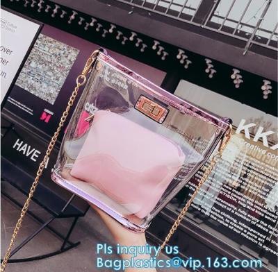 China Promo custom clear pvc shopping bag, Vinyl Coating Handbags with Logo, shopping bag with custom hand made printing, hand for sale