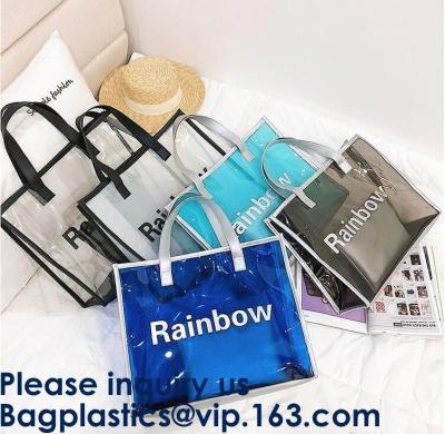 China Ladies Beach Bag Summer Bag Women Waterproof Handbags Transparent PVC Plastic Pouch Beach Bags for sale