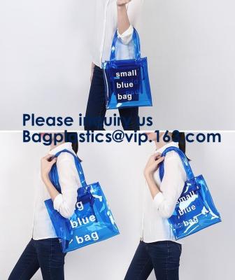 China Stylish Waterproof Transparent Clear Tote PVC Beach Bag,Girls Fancy Clear Transparent Pvc Handbag Beach Shoulder Sling for sale