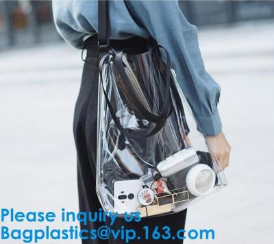 China Women'S Clear Jelly Beach Bag Clear Transparent Pvc Shoulder Handbag Beach Shopping Swimming Durable Tote Bag for sale