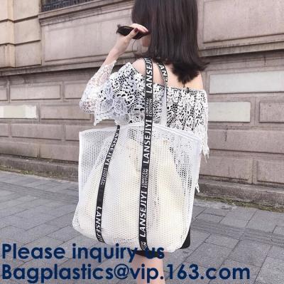 China Mesh Tote Bag Customs Logo Printing Shopping Bag With Canvas Drawstring Bag, Double Drawstring Multiple Sizes Bagease for sale