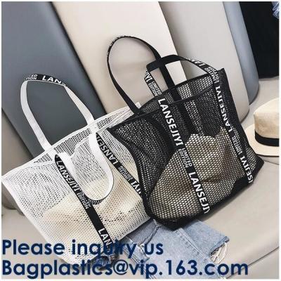 China Mesh Tote Bag Customs Logo Printing Shopping Bag With Canvas Drawstring Bag, Double Drawstring Multiple Sizes Bagease for sale