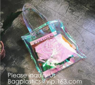 China Custom Logo Printing Pvc Transparent Tote Clear Shopping Bags With Handles, Clear Shopping Bag,Pvc Tote Bags, bagease for sale
