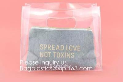 China Promotion Transparent Clear Shopping Pvc Bag With Custom Print Nylon & PVC Material Combined Custom Tote Bag Shopping Ba for sale